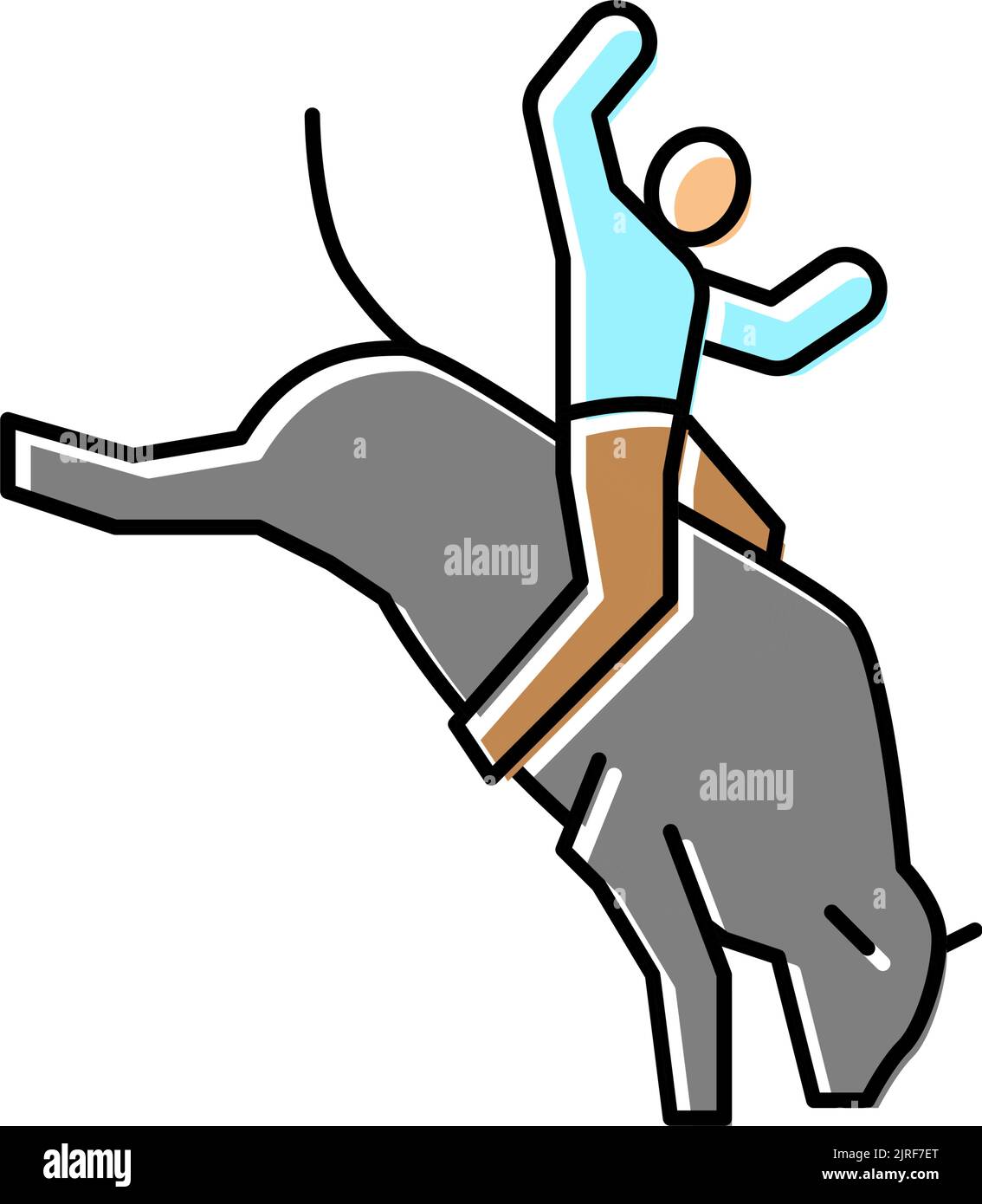rodeo extremal sport color icon vector illustration Stock Vector Image ...