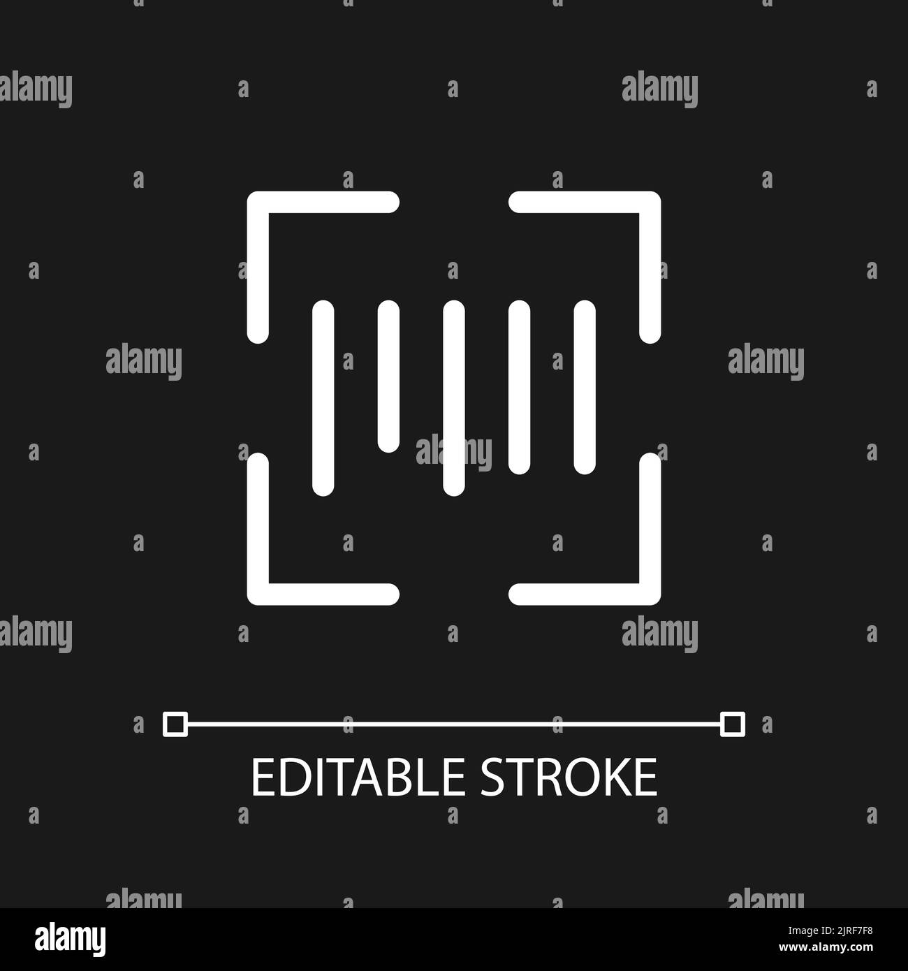 Scanning barcode pixel perfect white linear ui icon for dark theme Stock Vector Image & Art - Alamy