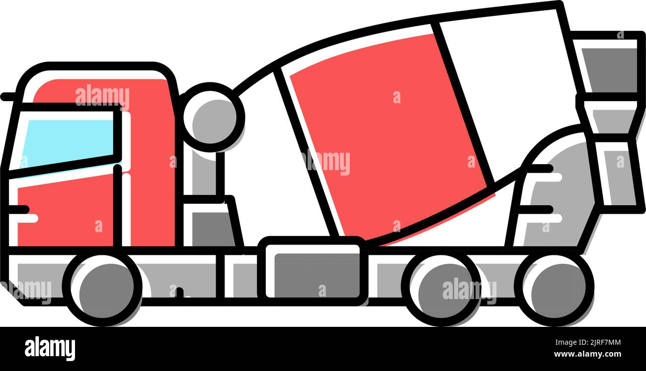 concrete mixer construction car vehicle color icon vector illustration ...