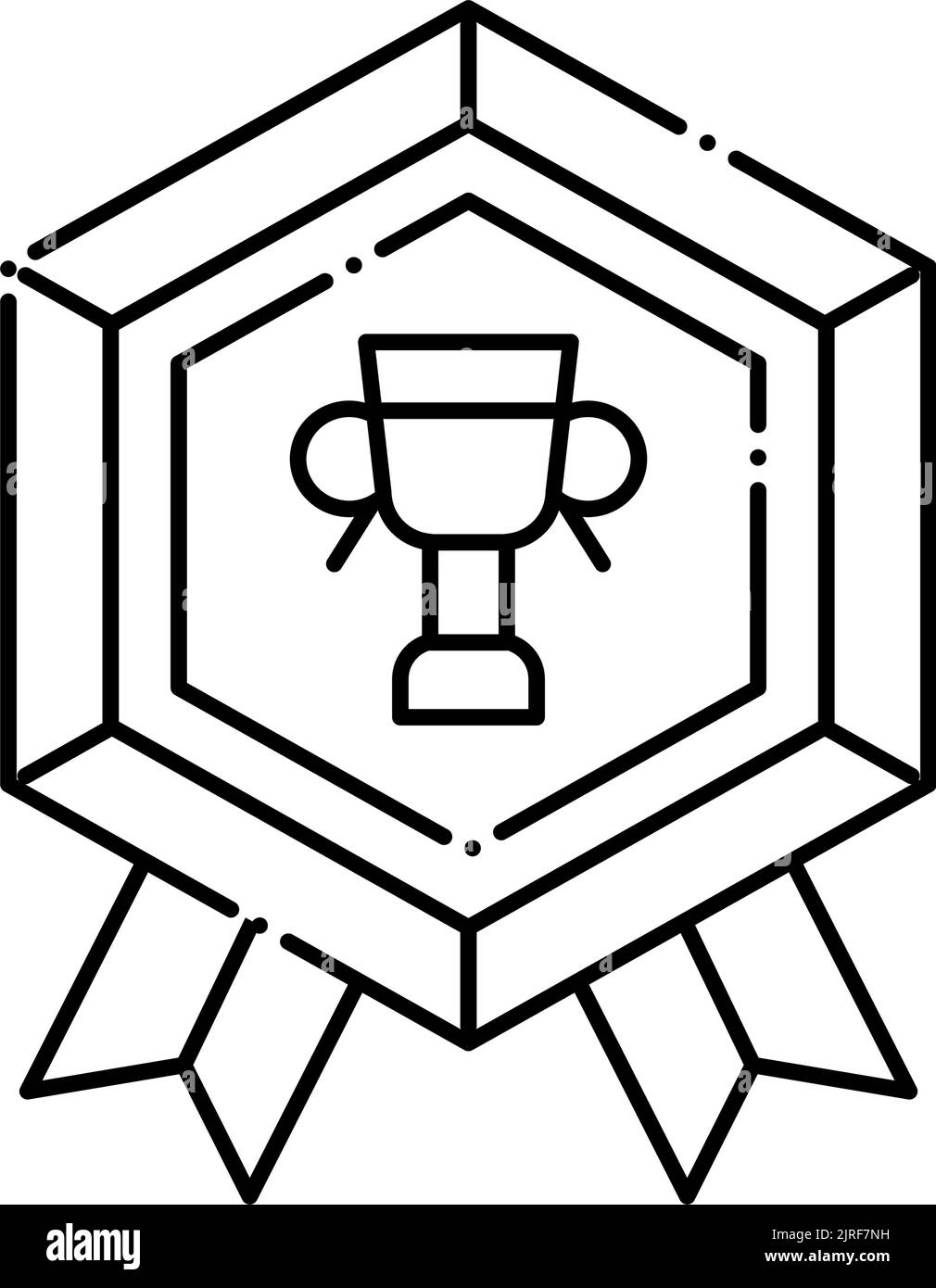 award decorated cup line icon vector illustration Stock Vector Image ...