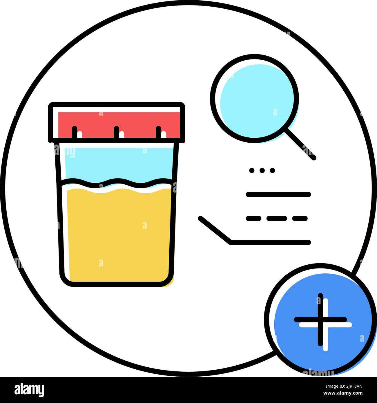 urine analysis health check color icon vector illustration Stock Vector ...