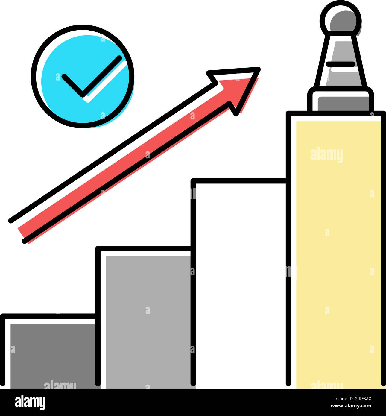 success game and business achievement color icon vector illustration ...