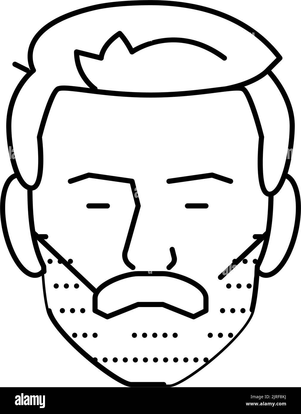 beardstache beard hair style line icon vector illustration Stock Vector ...