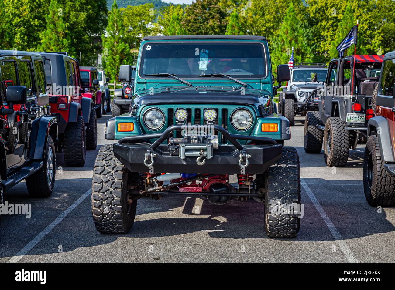 Pigeon Forge, TN - August 25, 2017: Modified Jeep Wrangler Sport TJ ...