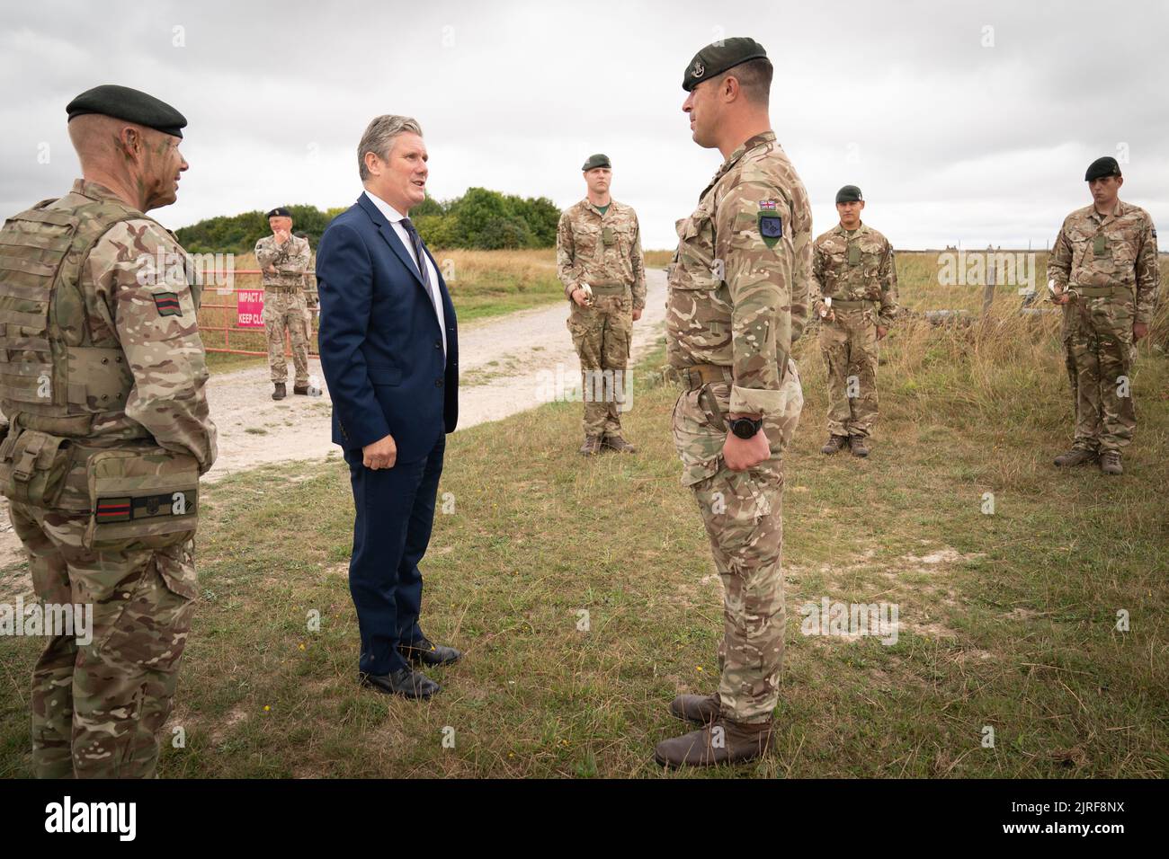 Labour leader Sir Keir Starmer meets British soldiers at Salisbury ...