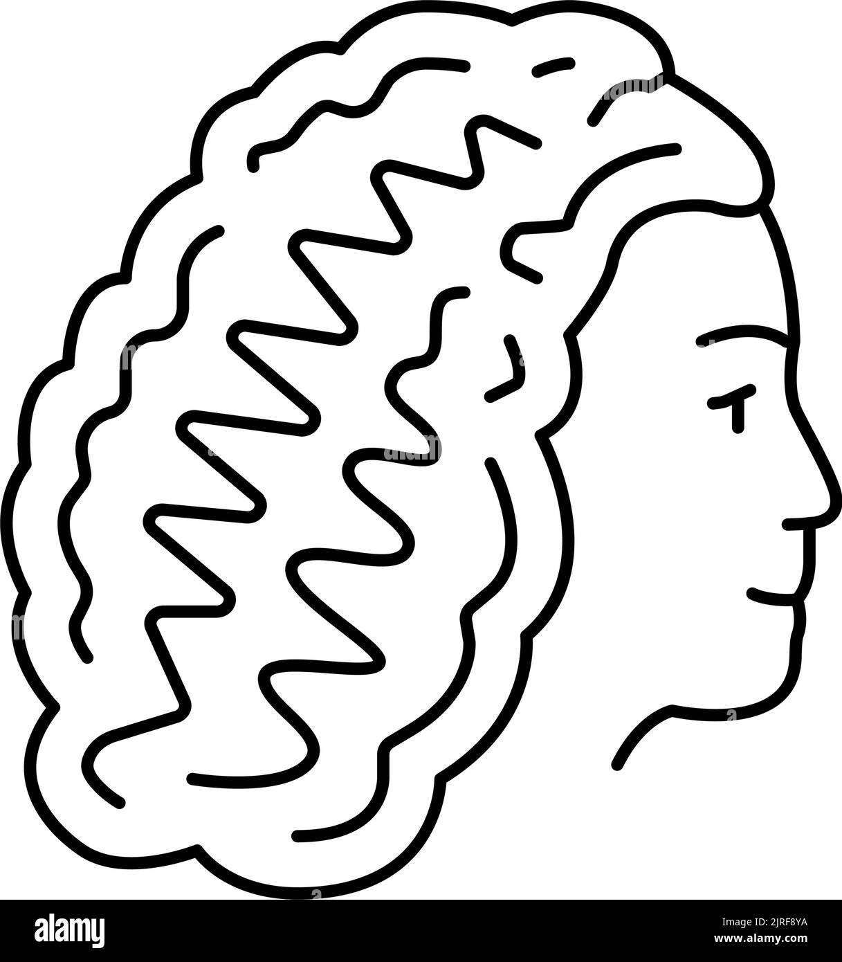 curls hairstyle line icon vector illustration Stock Vector Image & Art ...