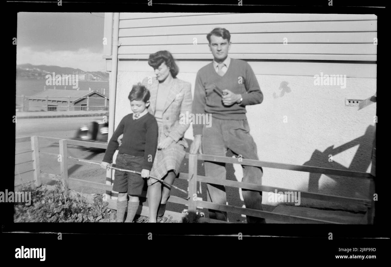 Nancy, John and Derek Ritchie, circa 1948, Wellington, by Leslie Adkin ...