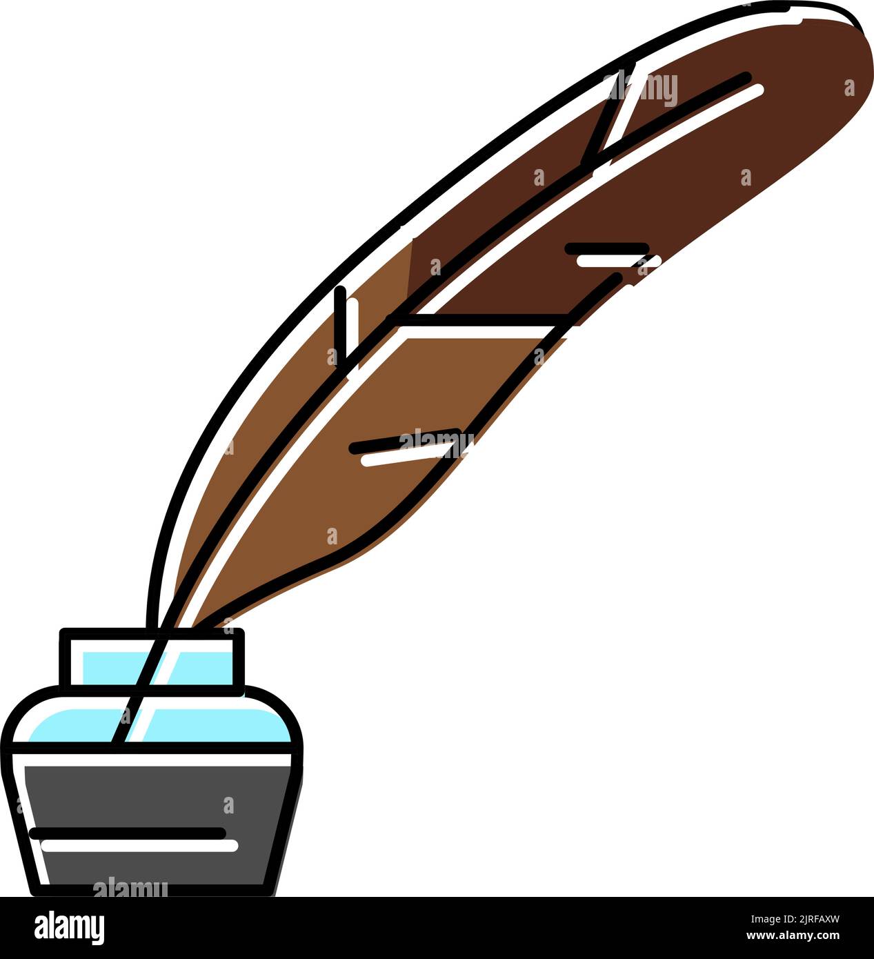 ink feather soft fluffy color icon vector illustration Stock Vector ...