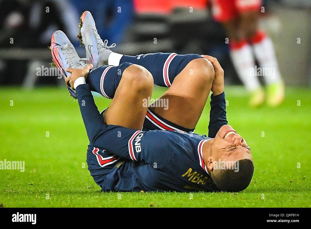 Kylian MBAPPE of PSG looks dejected during the French championship ...