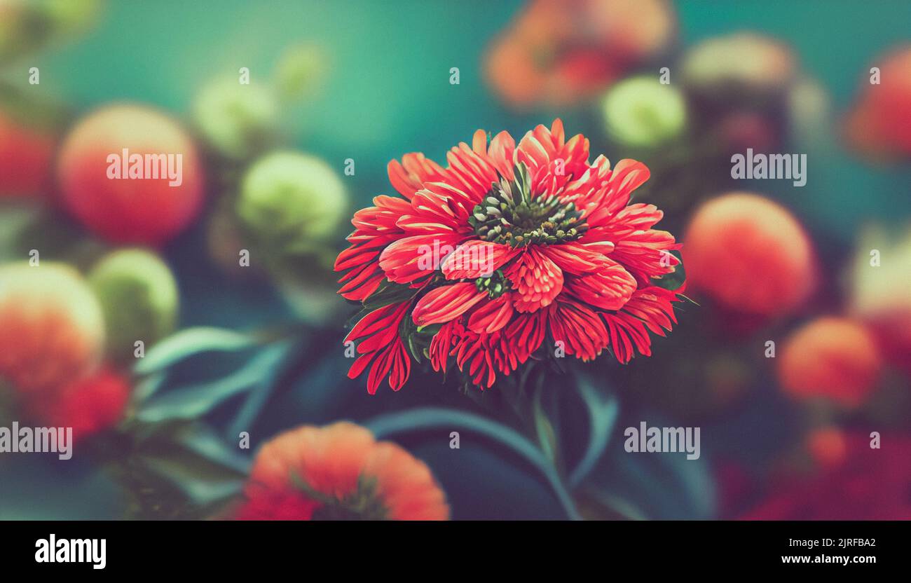 Digital art background Fresh floral background with Chrysanthemum ...