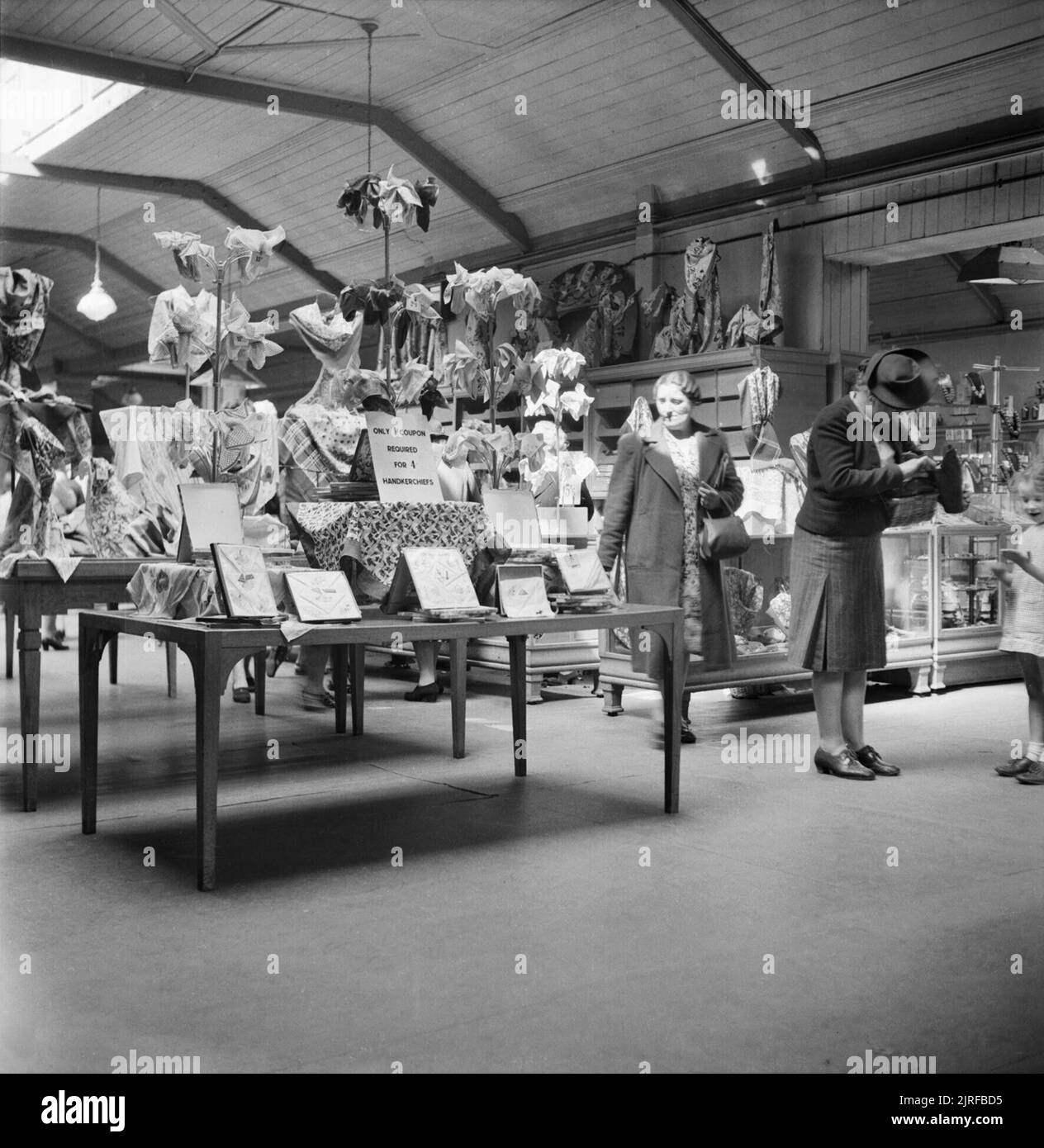 Shoppers in 'Bull's', a large draper's store in Reading, Berkshire ...
