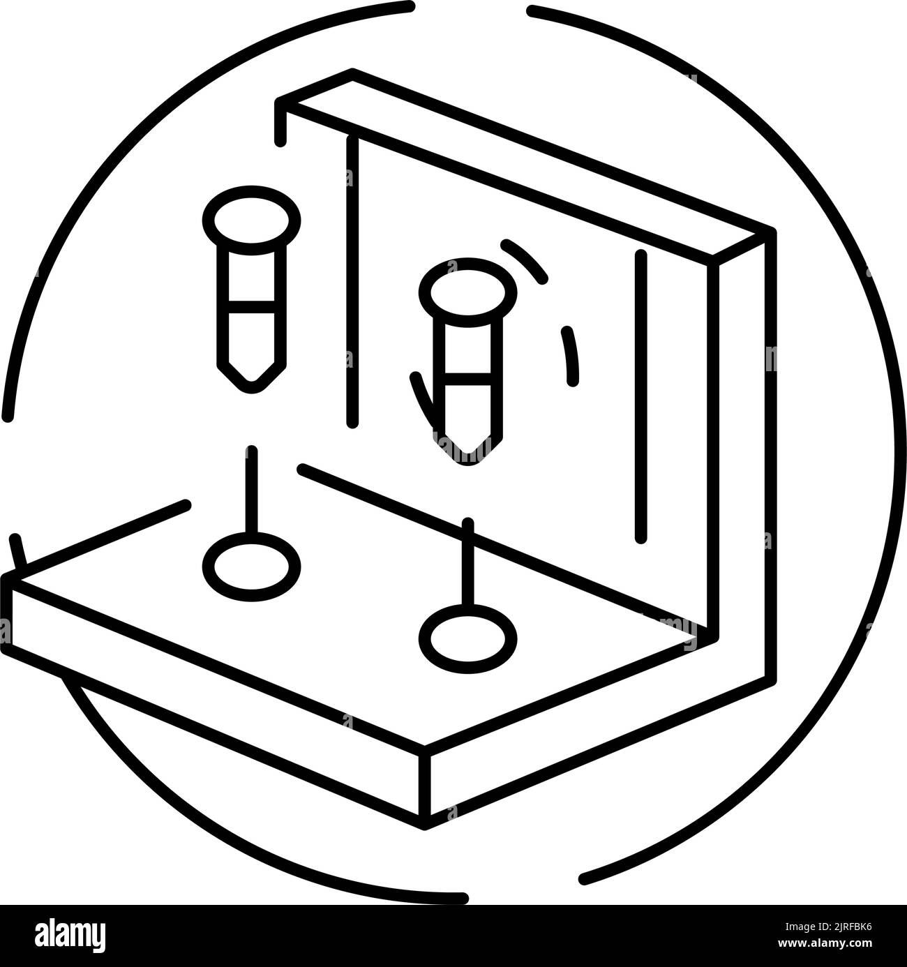 insert bolt assembly furniture line icon vector illustration Stock ...