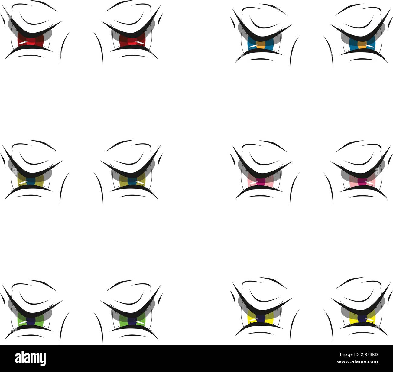 Cartoon beautiful eyes vector set. angry eyes of devil Stock Vector ...