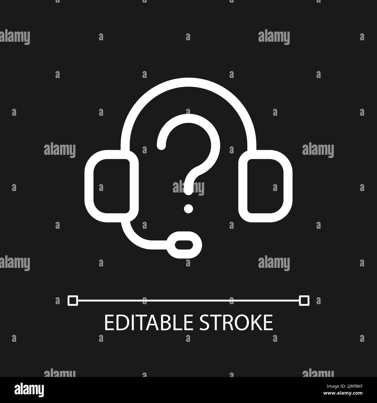 Call center for business pixel perfect white linear ui icon for dark ...