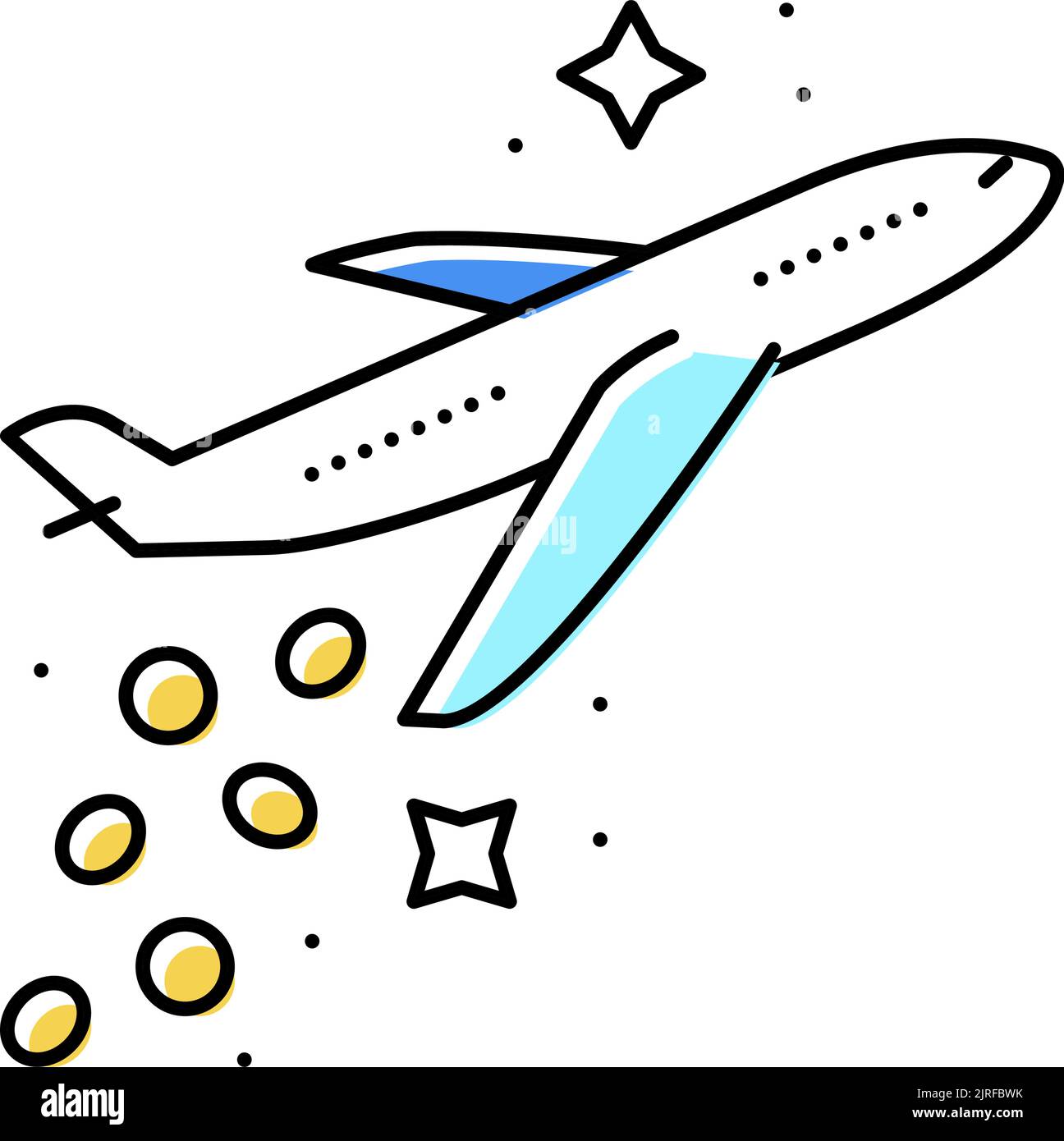 fly plane financial freedom money color icon vector illustration Stock ...