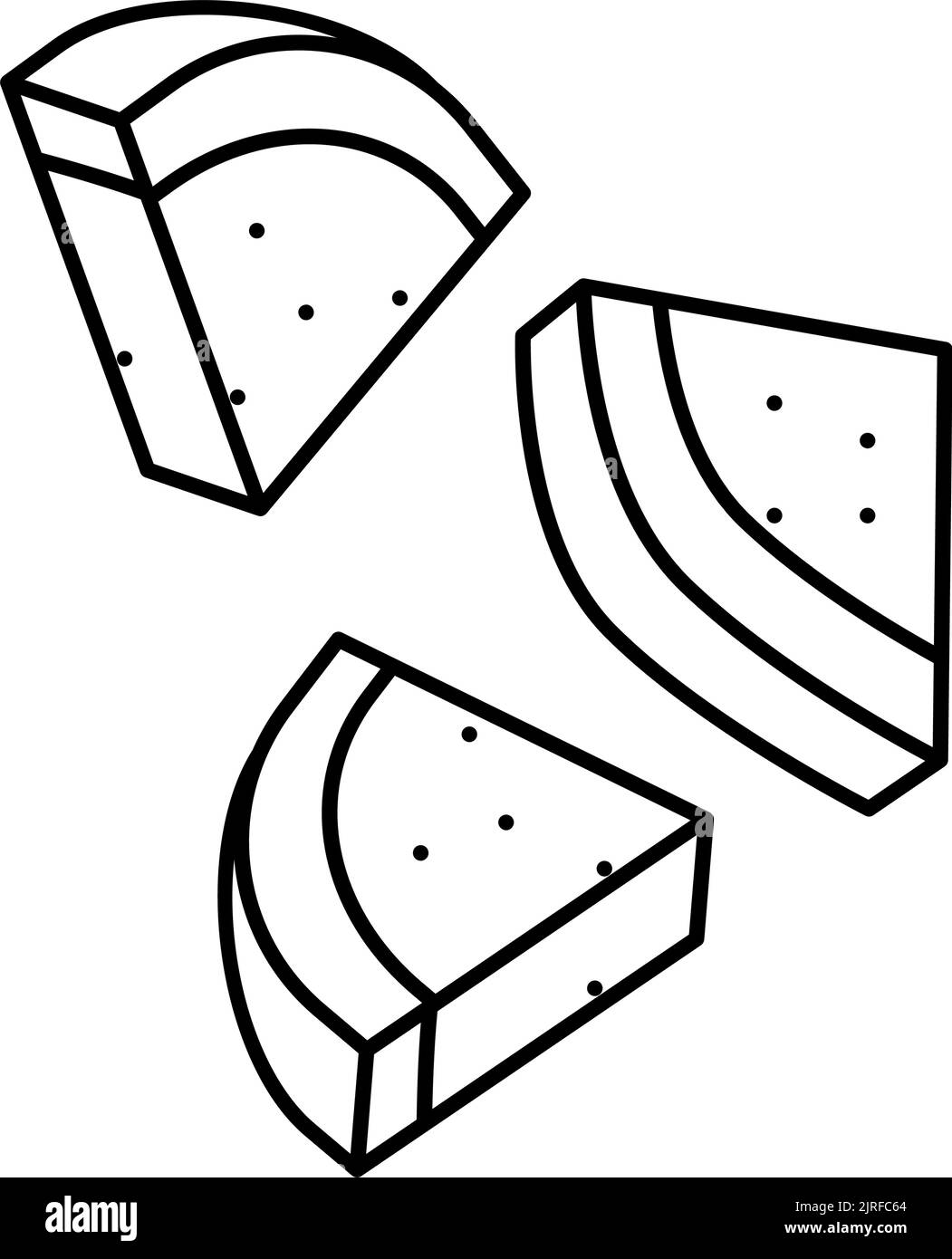 Watermelon Slice Food Cut Line Icon Vector Illustration Stock Vector