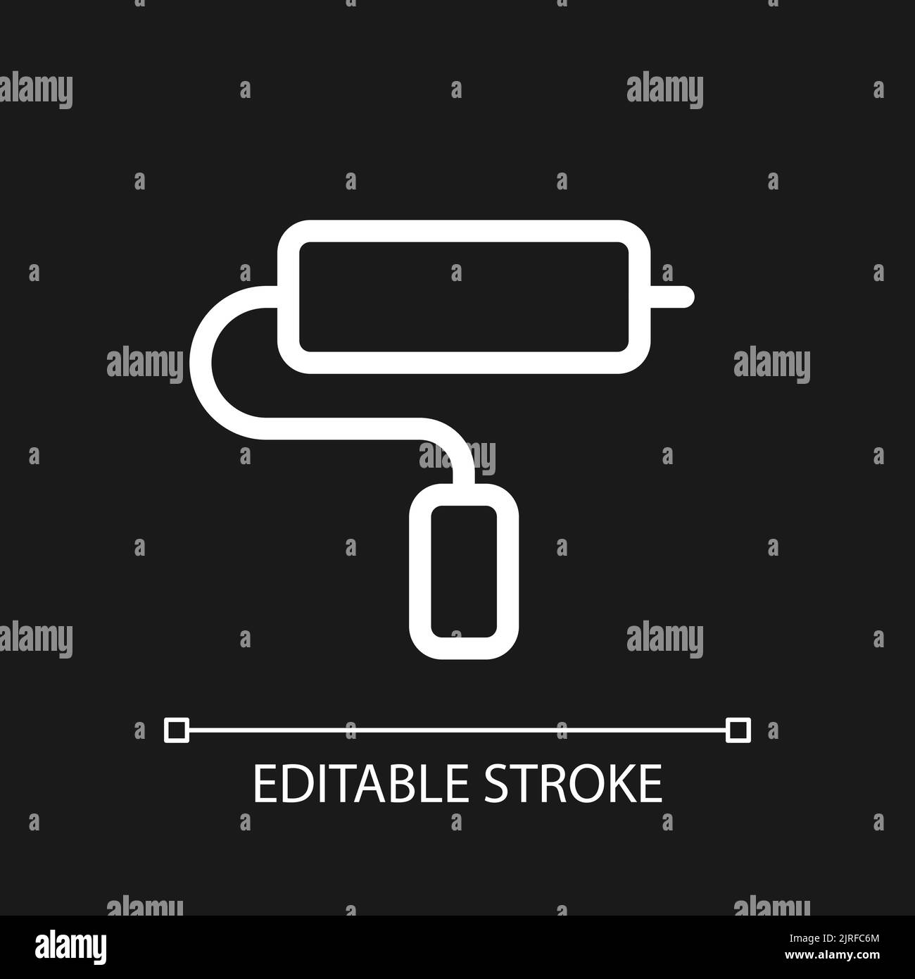 Paint roller tool pixel perfect white linear ui icon for dark theme ...