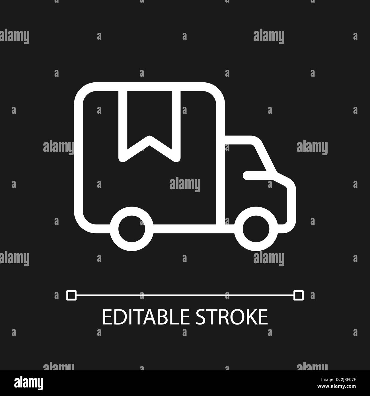 Delivery truck pixel perfect white linear ui icon for dark theme Stock ...