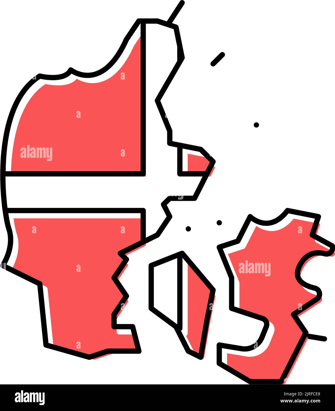 denmark country map flag color icon vector illustration Stock Vector Image & Art - Alamy