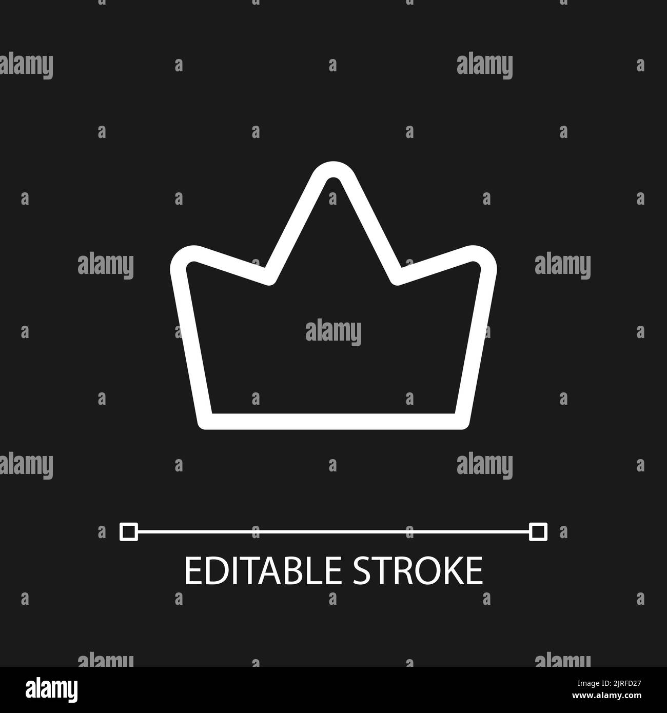 Crown pixel perfect white linear ui icon for dark theme Stock Vector ...