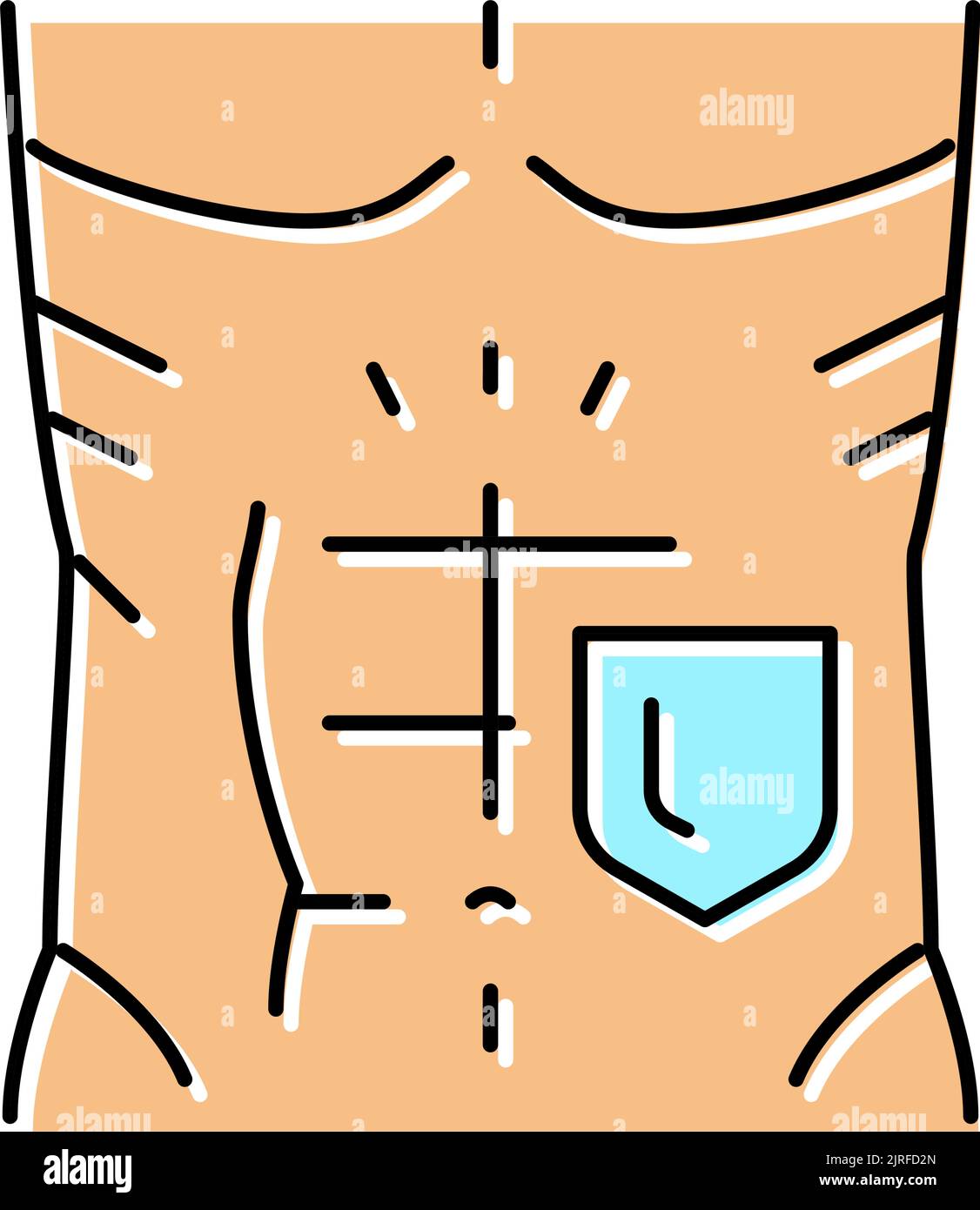 muscular defense color icon vector illustration Stock Vector Image ...