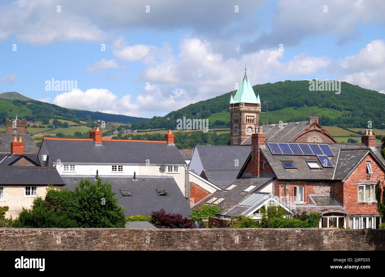 Centre of Abergavenny, Y Fenni, seen from Abergavenny Castle Stock ... Centre of Abergavenny, Y Fenni, seen from Abergavenny Castle Stock ...