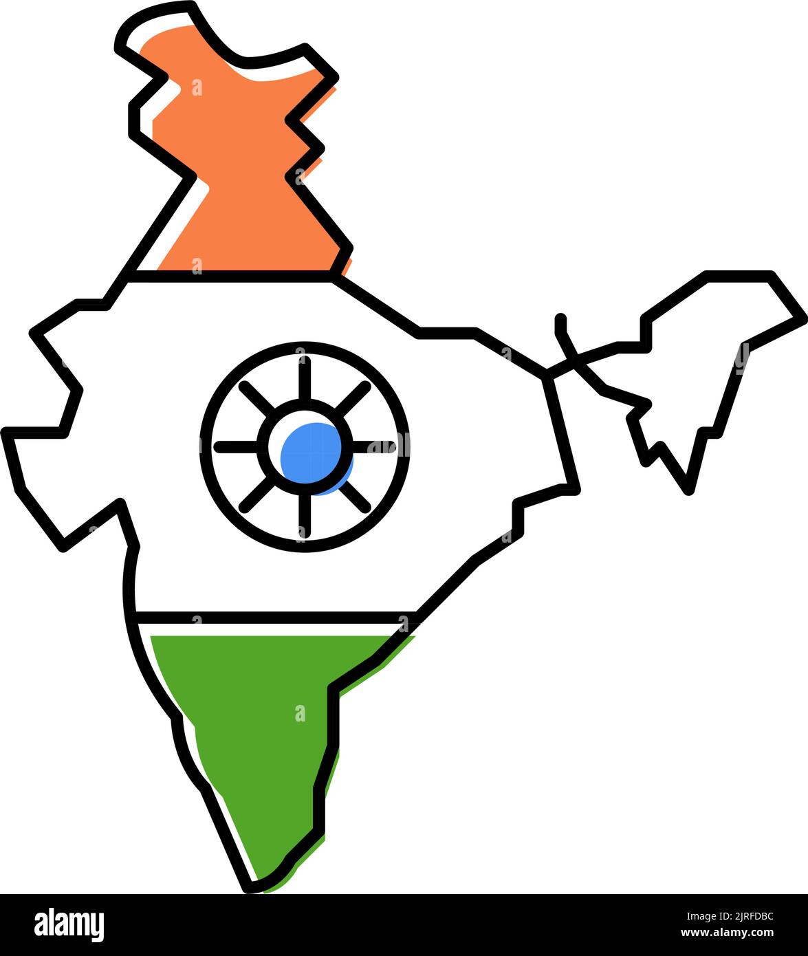 india country map flag color icon vector illustration Stock Vector ...