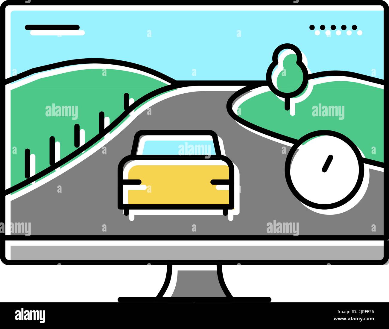 racing video game color icon vector illustration Stock Vector Image ...