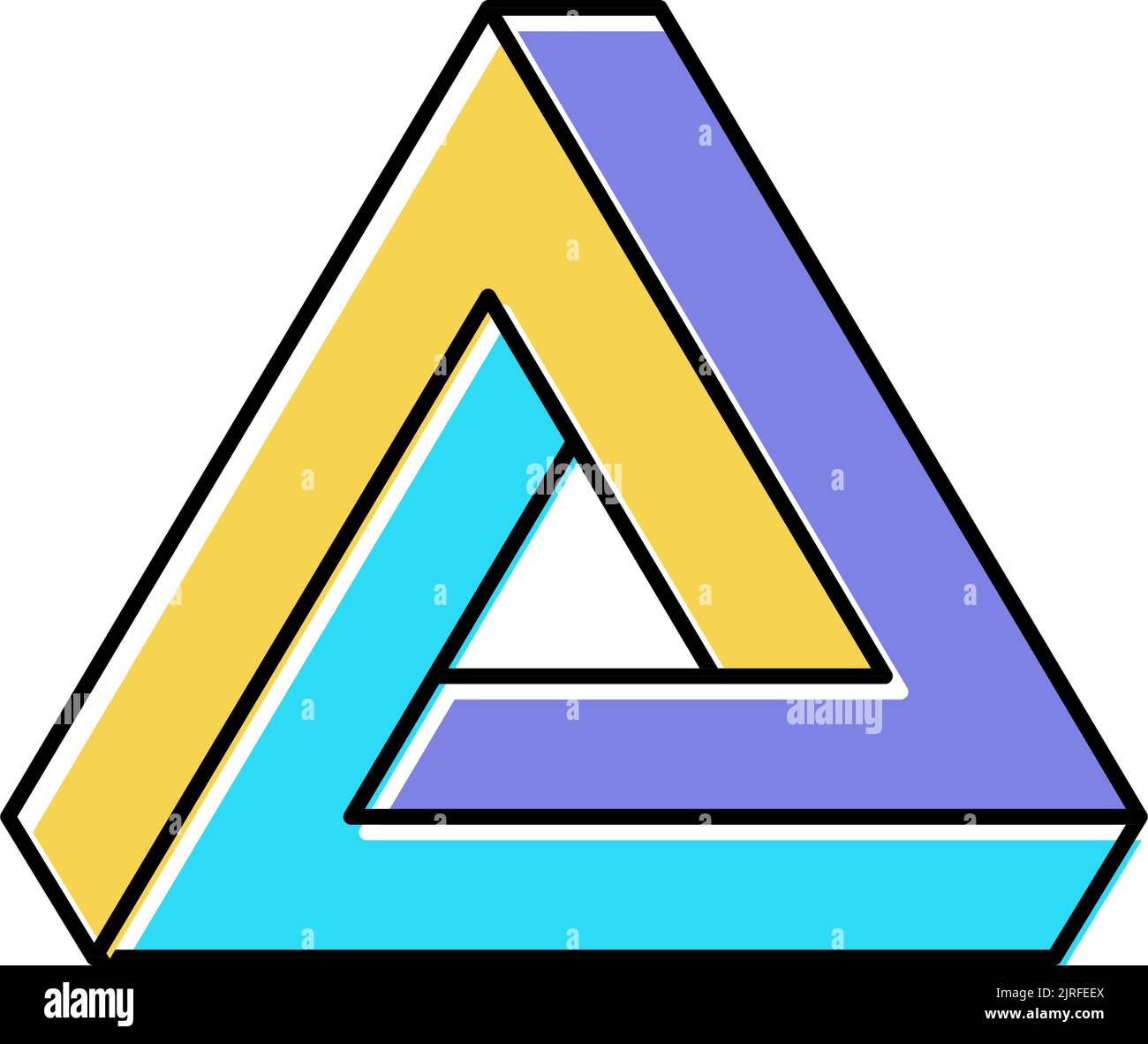 penrose impossible geometric shape color icon vector illustration Stock ...