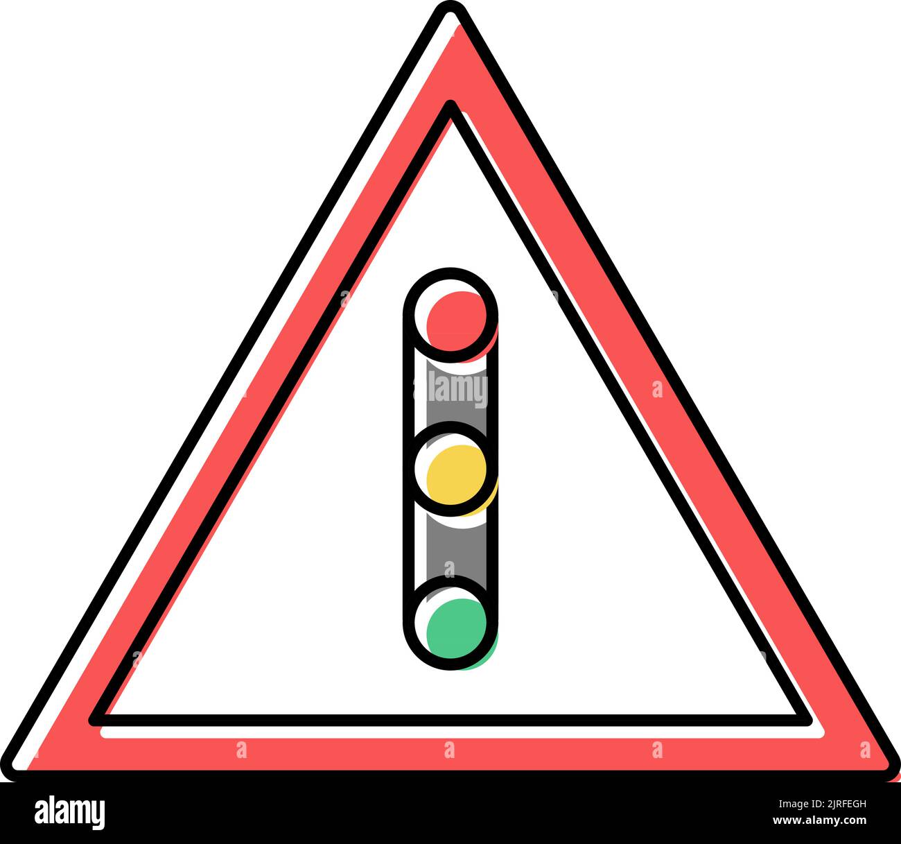 traffic signal road sign color icon vector illustration Stock Vector ...