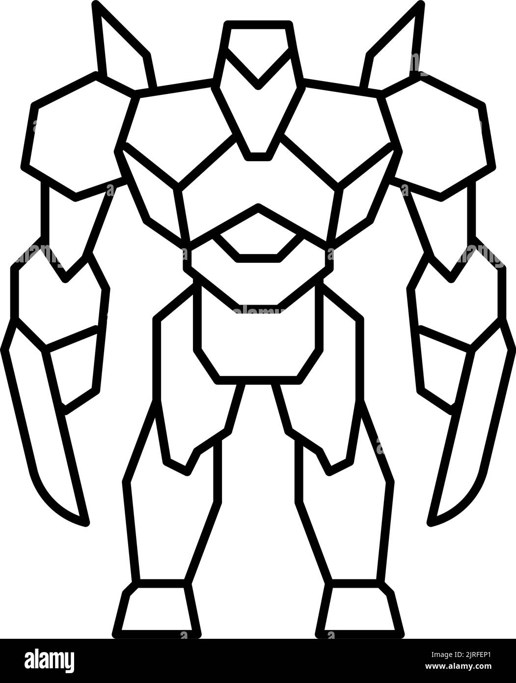 metal monster line icon vector illustration Stock Vector Image & Art ...