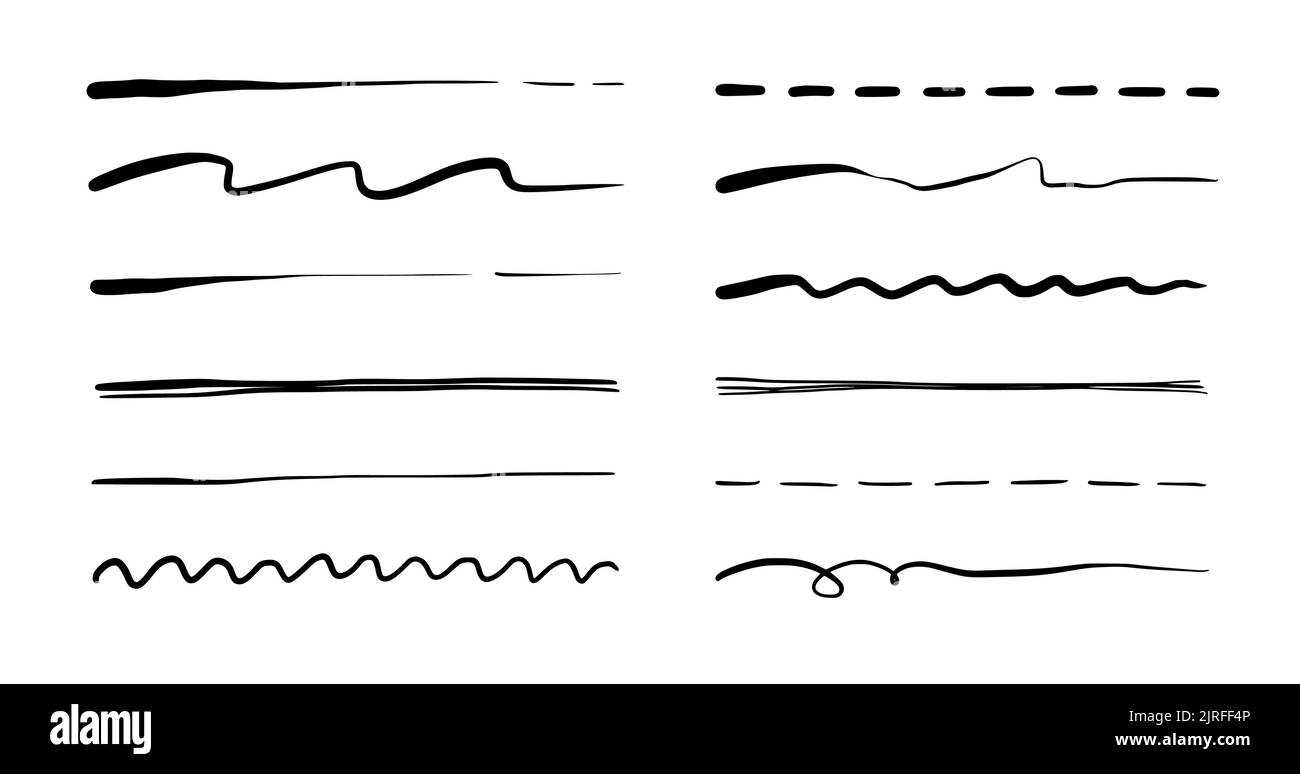 Line marker stroke underline. Marker highlight brush effect ...
