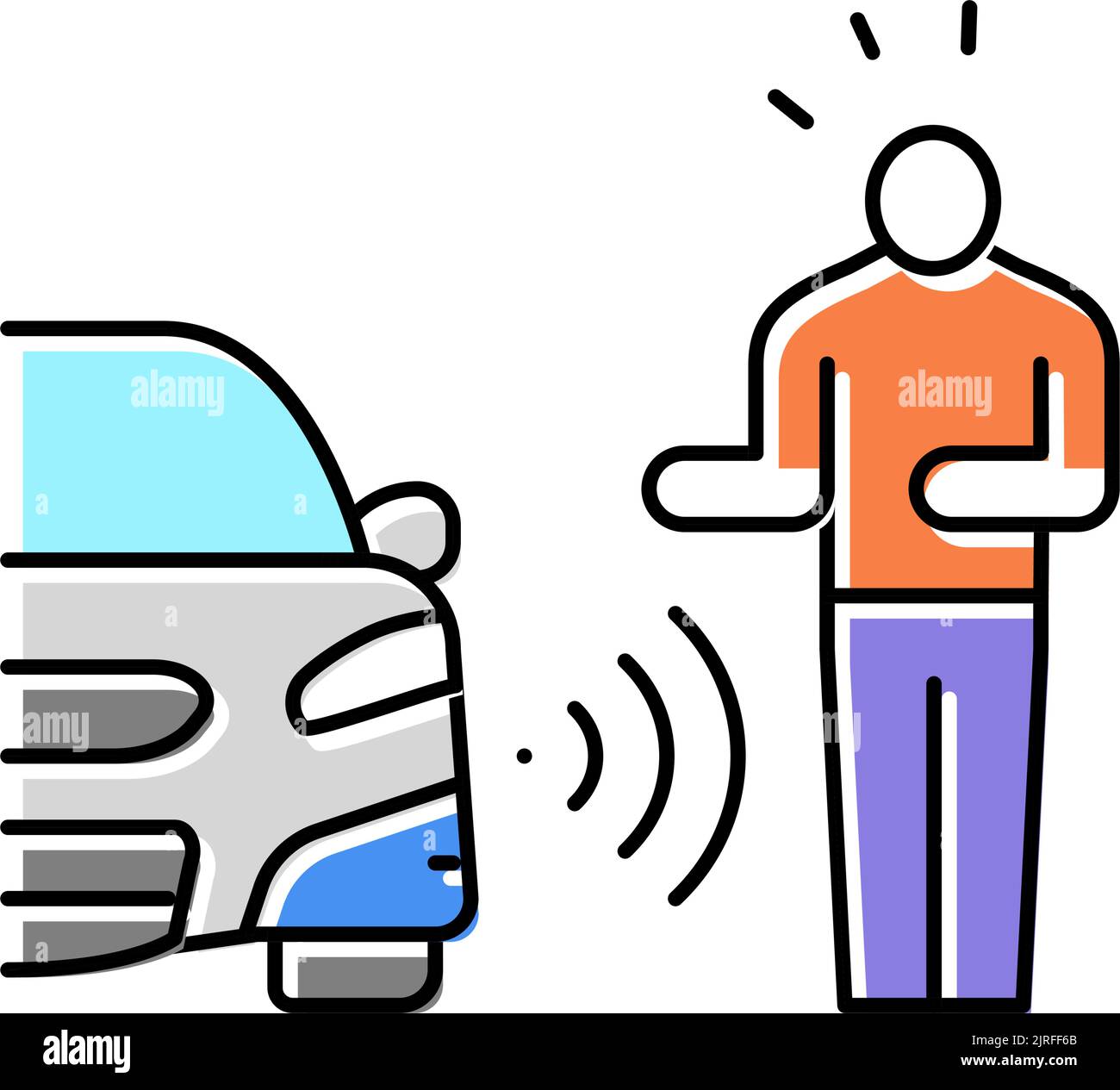 pedestrian sensor color icon vector illustration Stock Vector Image ...