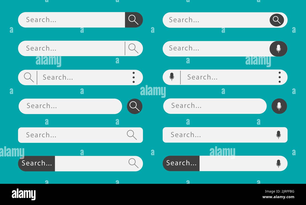 Search bar for ui design. Set of search boxes ui template. Editable ...