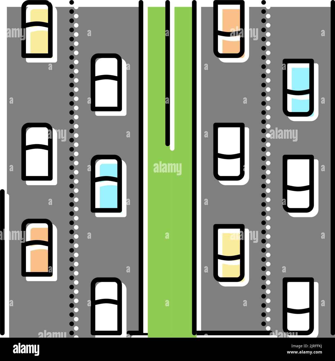 highway road color icon vector illustration Stock Vector Image & Art ...