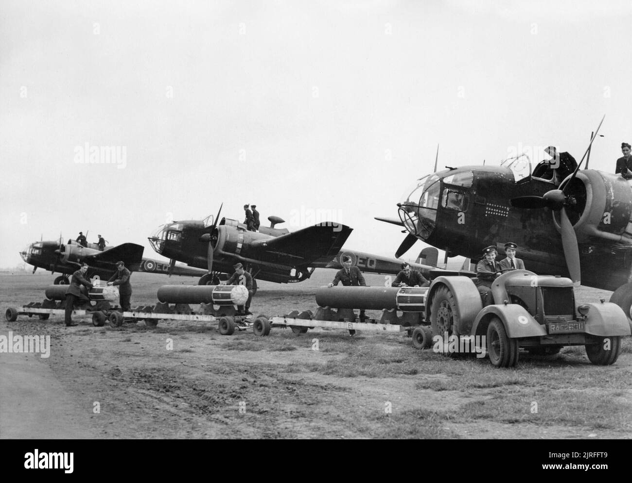 RAF Bomber Command Handley Page Hampdens of No. 408 Squadron RCAF being ...