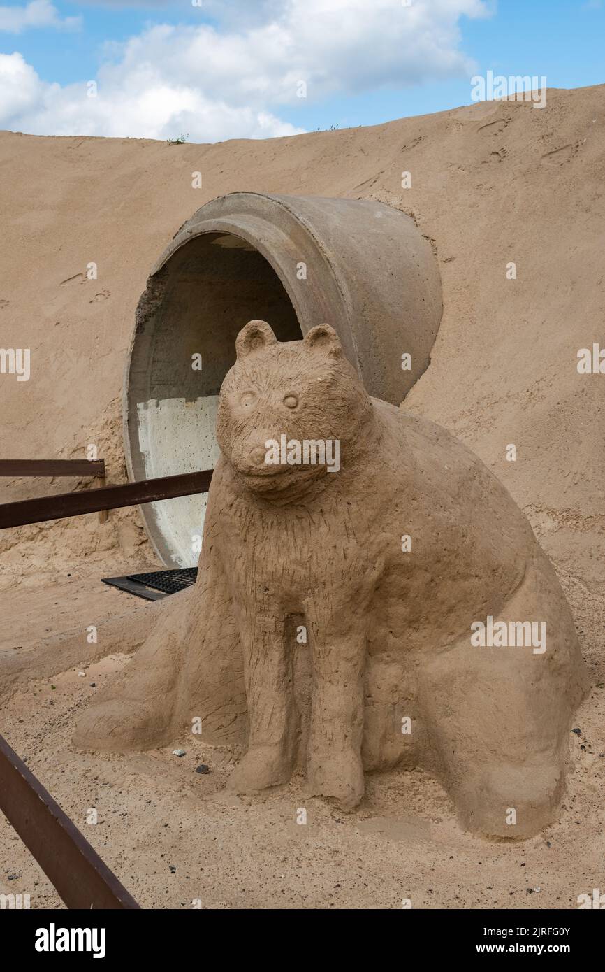 Lappeenranta, Finland. August 21, 2022. Bear - sand sculpture in ...