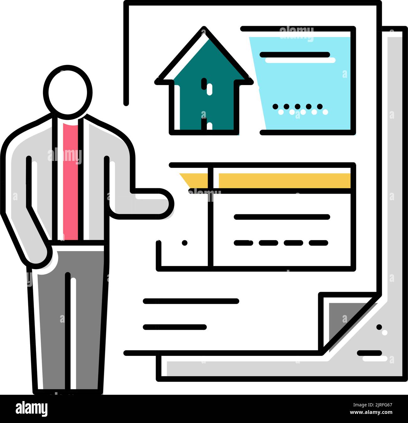 subcontractor bids interior design color icon vector illustration Stock ...