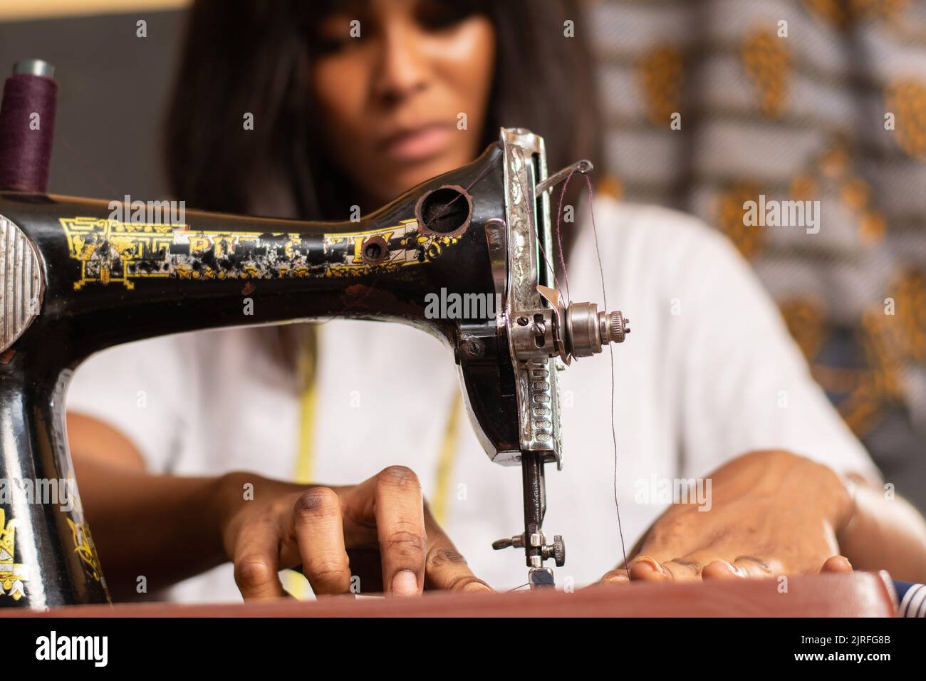 Tailor sewing machine nigeria hi-res stock photography and images - Alamy