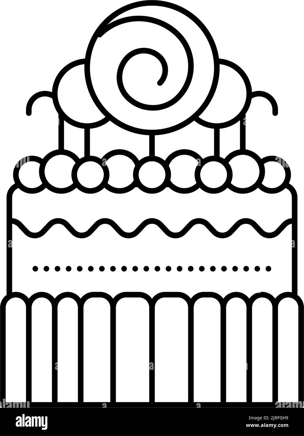sweet cake food dessert line icon vector illustration Stock Vector ...