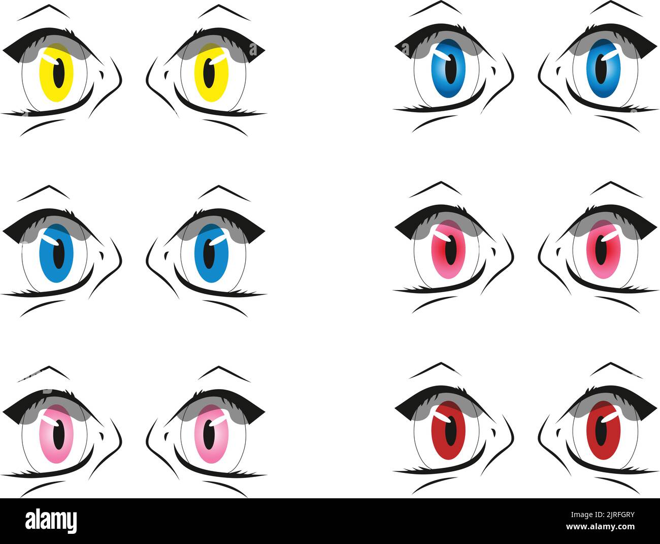 Cartoon beautiful eyes vector set. wondering emotion eyes Stock Vector ...