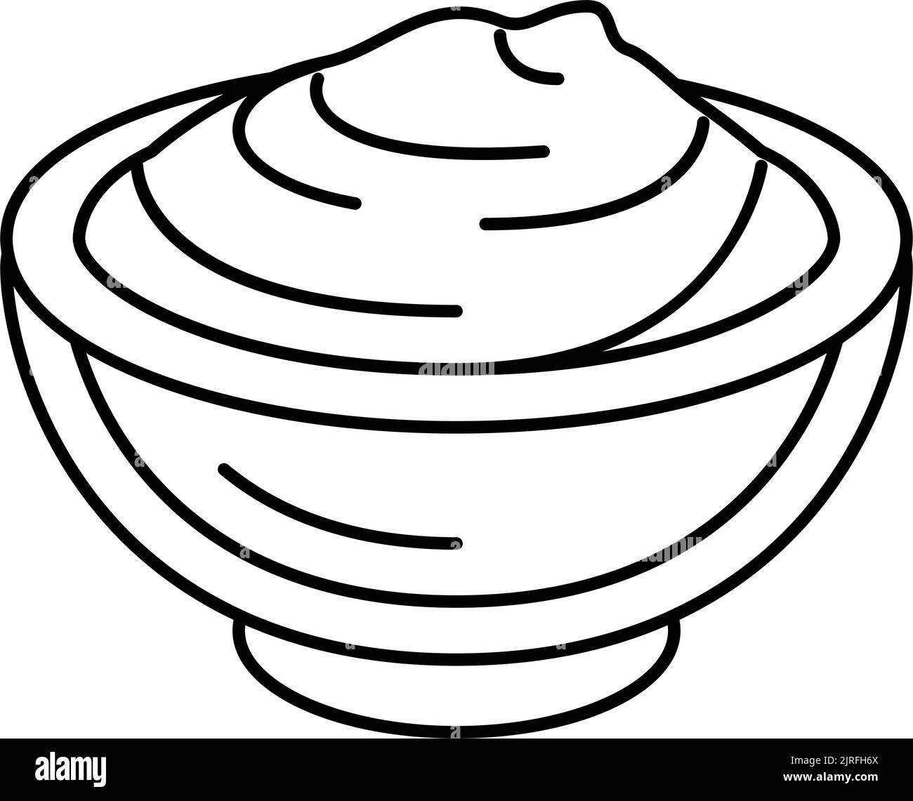 bowl ketchup sauce food line icon vector illustration Stock Vector ...