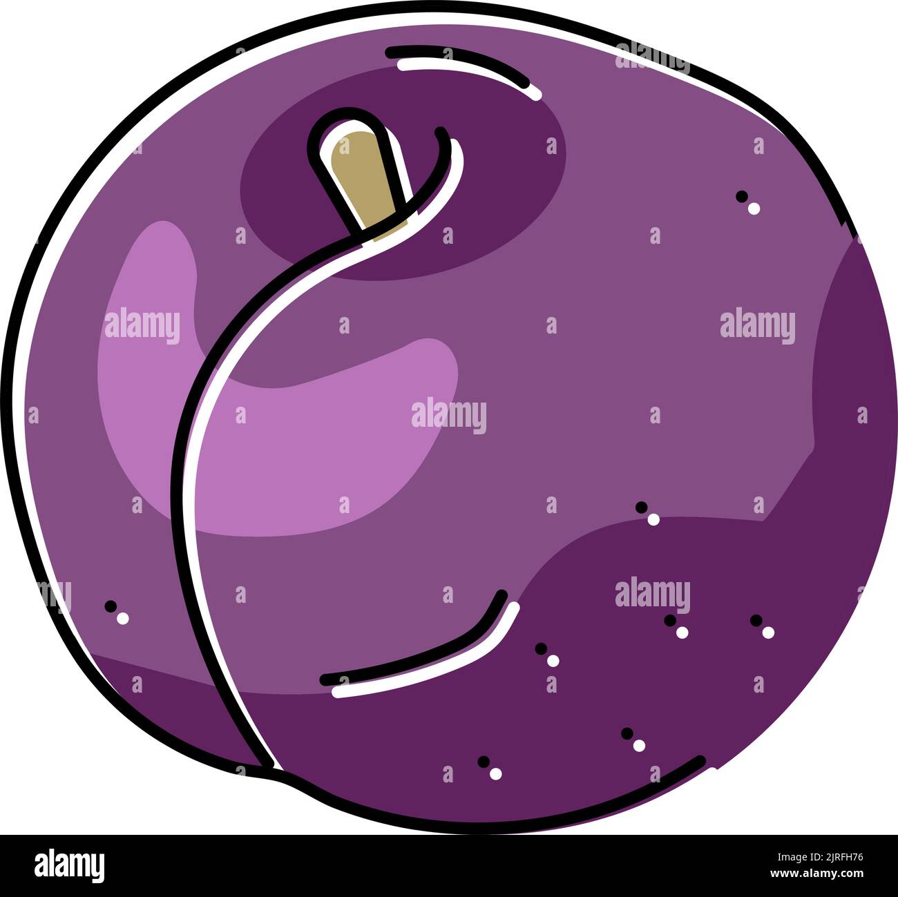 plum purple fruit color icon vector illustration Stock Vector Image ...