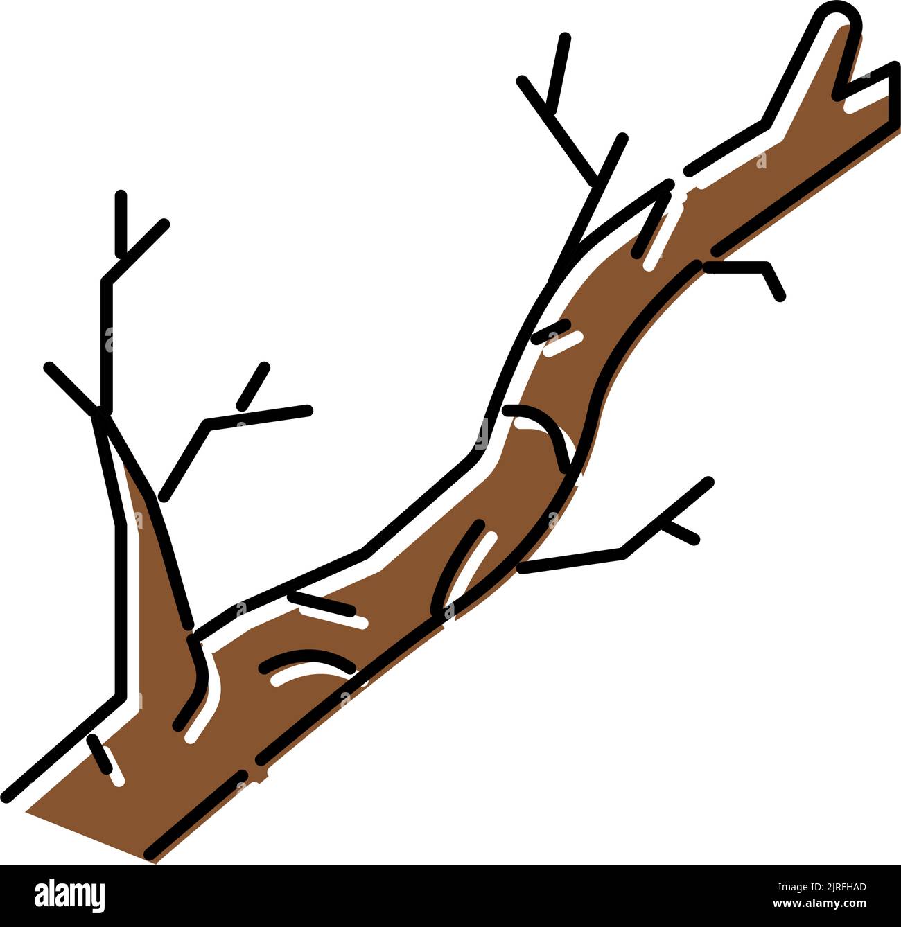 branch wood timber color icon vector illustration Stock Vector Image ...