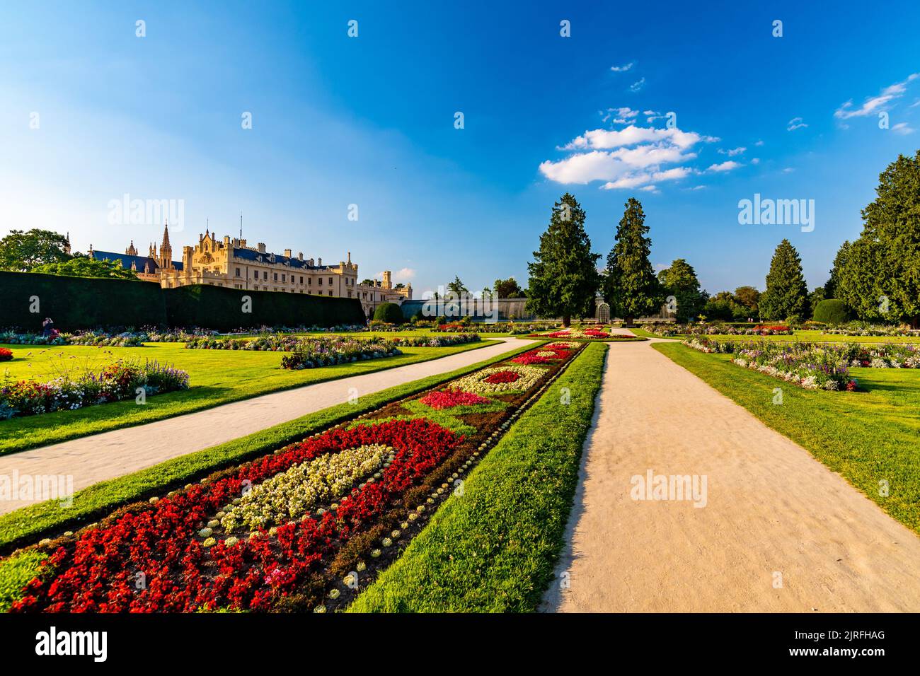 Beautiful formal garden near the Lednice castle, Czech Republic Stock ...