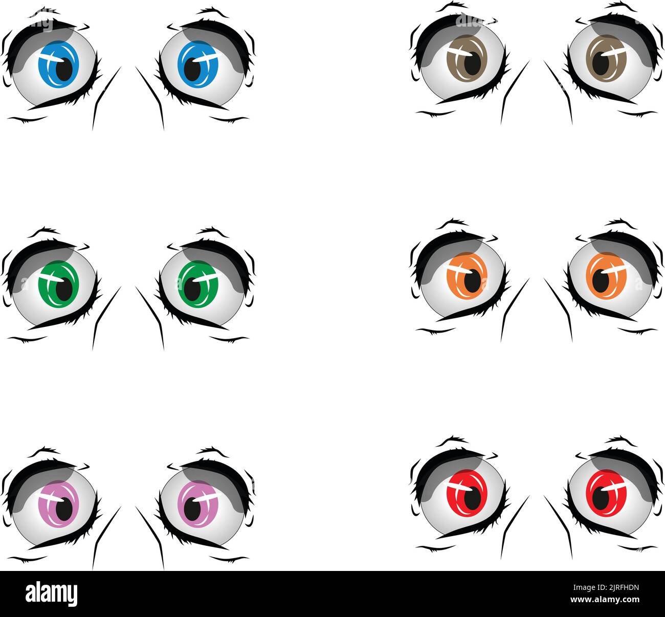 Cartoon beautiful eyes vector set. wondering emotion eyes Stock Vector ...