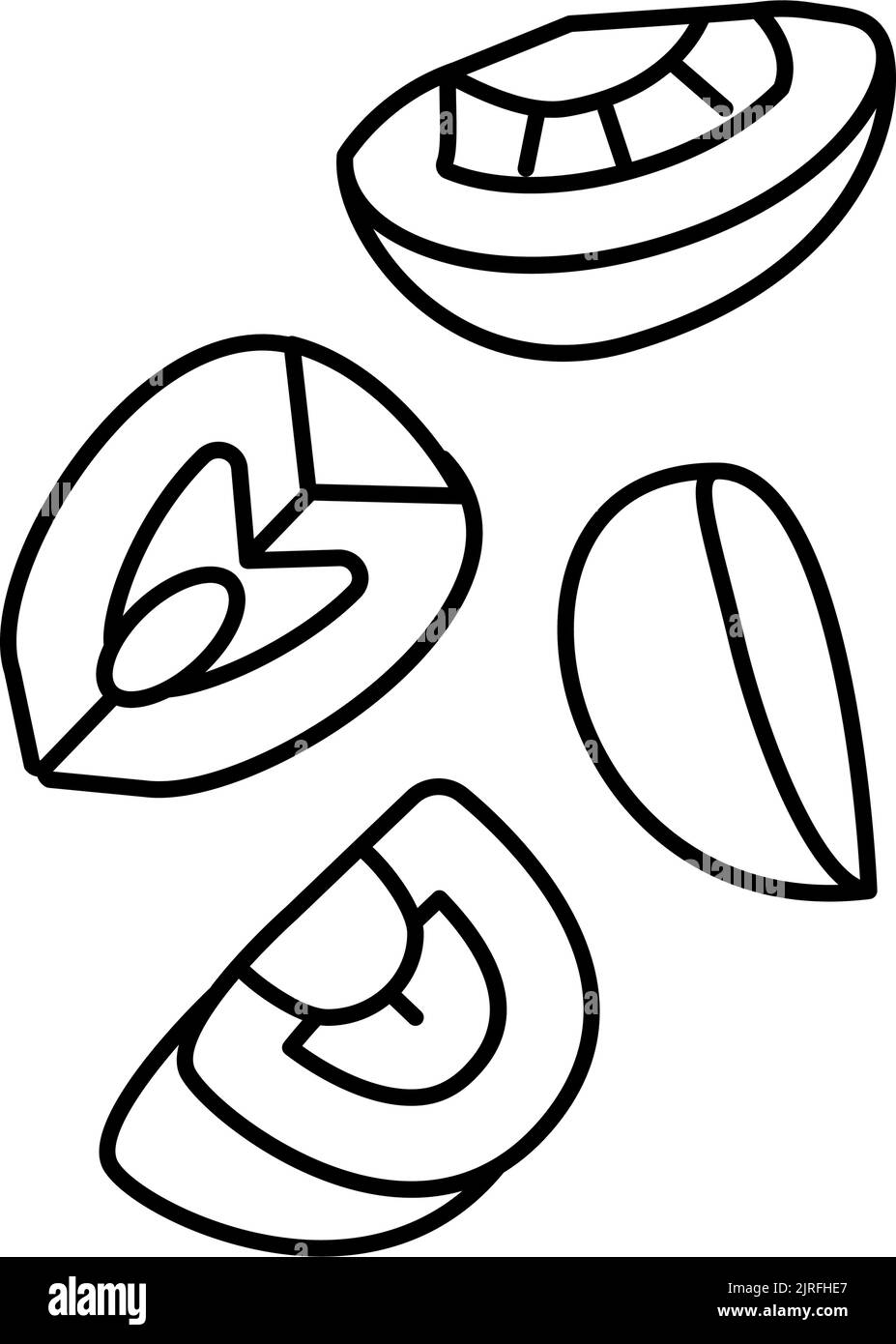 tomato slice food cut line icon vector illustration Stock Vector Image ...