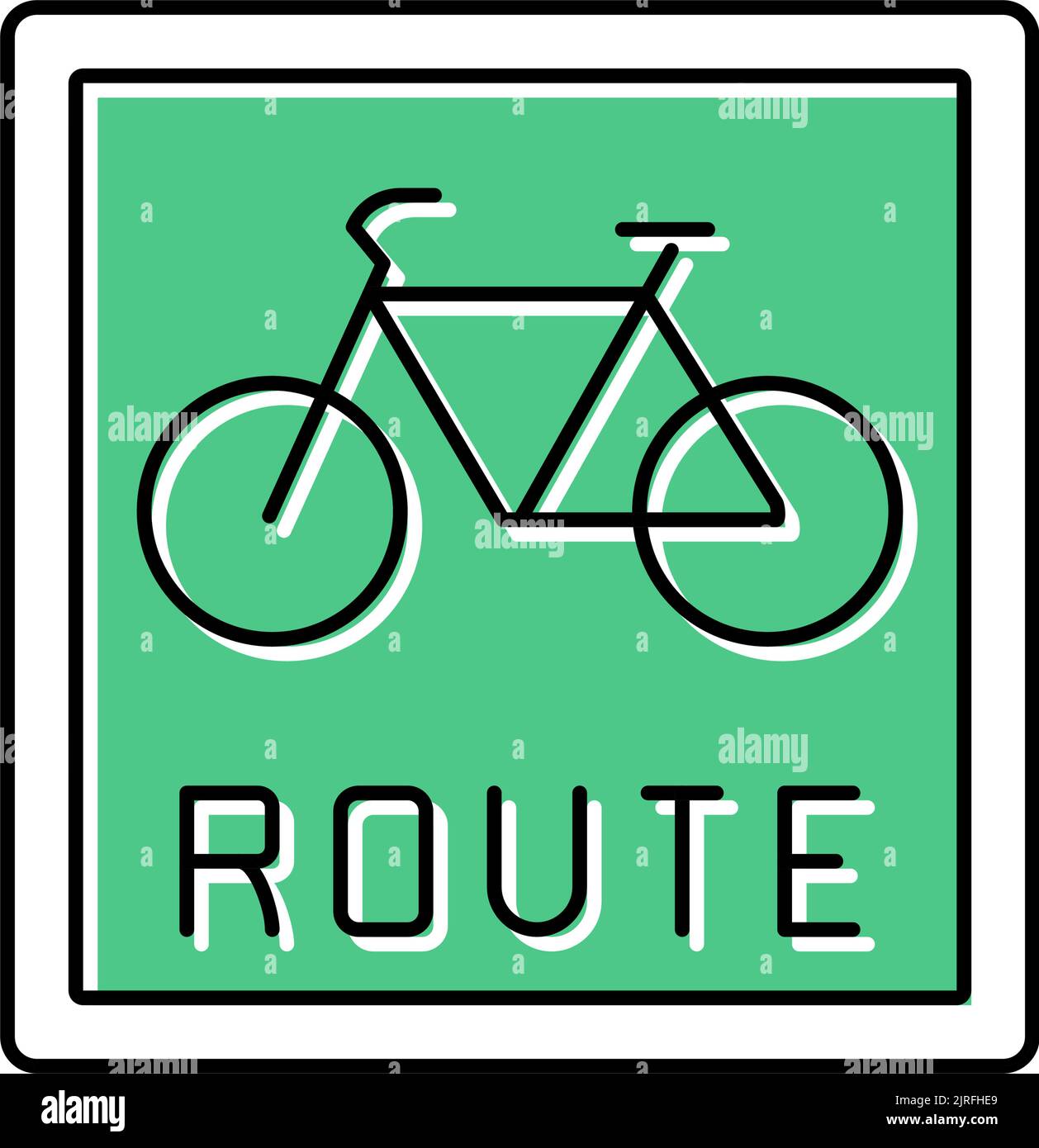 bicycle road sign color icon vector illustration Stock Vector Image ...