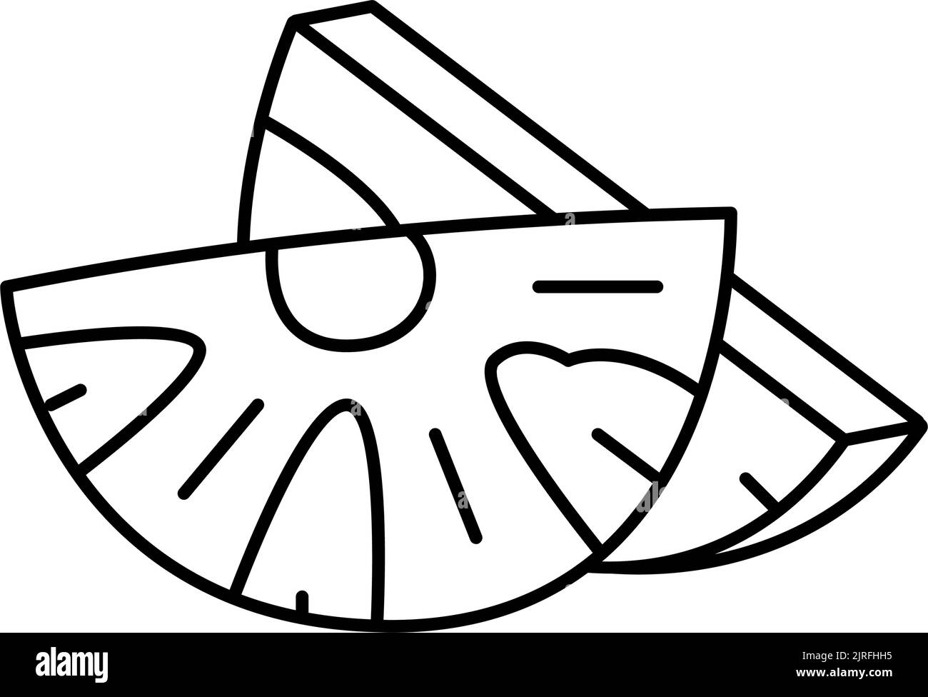 pineapple two slice line icon vector illustration Stock Vector Image ...