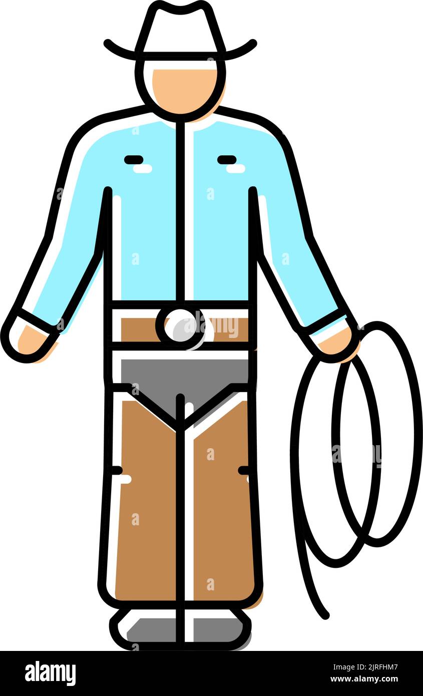 cowboy western man color icon vector illustration Stock Vector Image ...